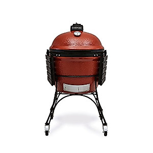 Kamado Joe BJ24RH Big Joe I 24-inch Charcoal Grill with Cart and Side Shelves, Blaze Red