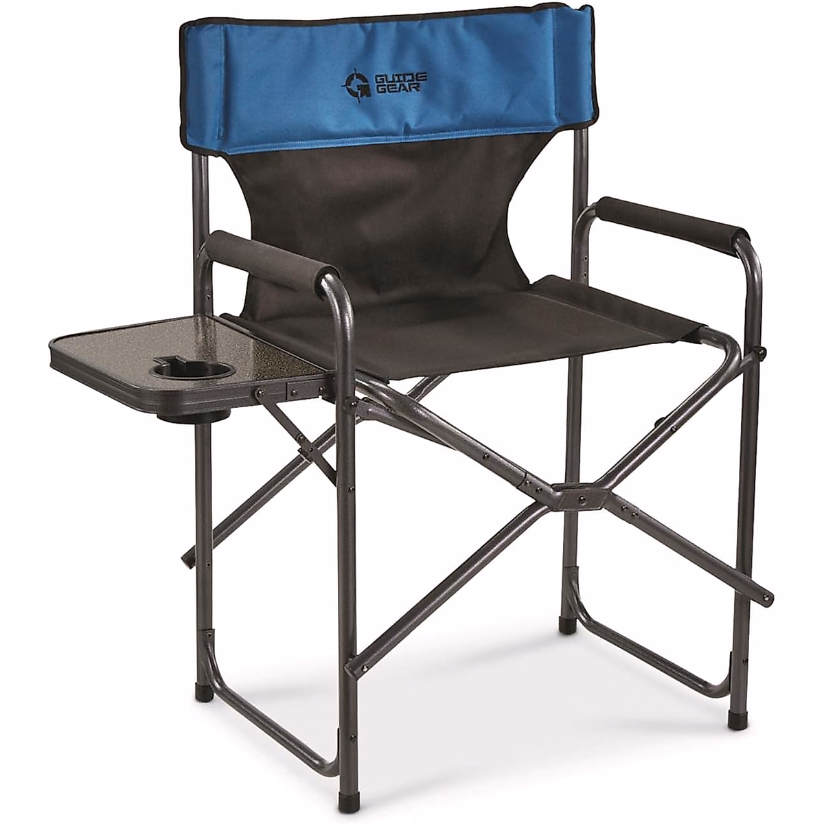Guide Gear Oversized Tall Director’s Camp Chair, Portable, Folding, 500-lb. Capacity Blue/Black