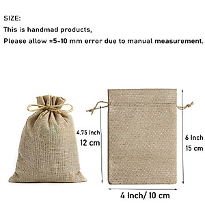 Tendwarm 20Pcs 4x6 inch Burlap Gift Bags with Drawstring Recyclable Linen Sacks Bag for Wedding Favors Party DIY Craft