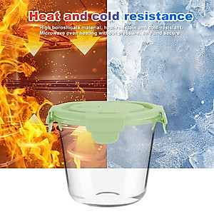 4 Pack Glass Meal Prep Containers with Airtight Lids, Leak-proof Round Storage Containers Set, Reusable Glass Soup Containers Overnight Oats Containers for Leftover, Soup, Fruit