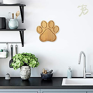 Totally Bamboo Paw Shaped Bamboo Serving And Cutting Board, 11" x 10", Natural