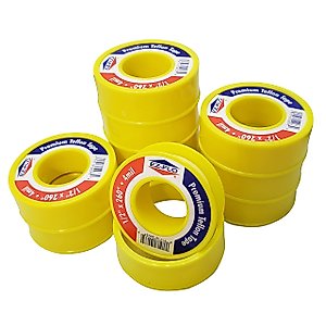 EZ-FLO Gas Teflon Tape, Premium Pipe Thread Tape, 1/2-Inch x 260-Inches x 4 mil, Yellow (10 Pack)