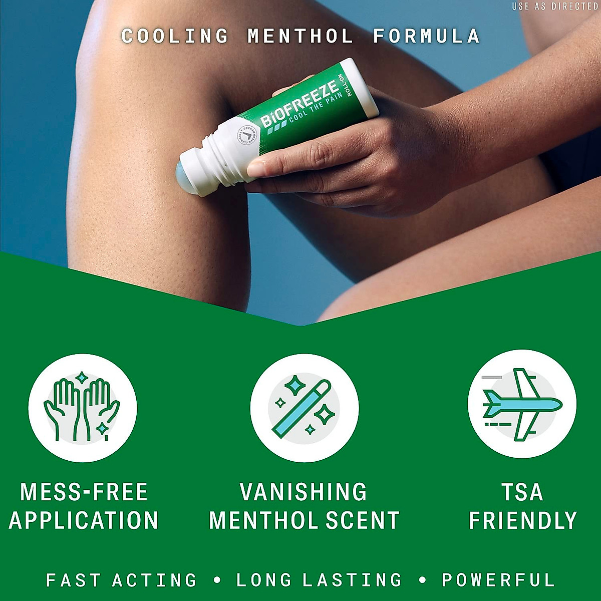 Biofreeze Menthol Pain Relieving Foam 3 FL OZ Roll-On Pain-Relieving Gel 3 FL OZ