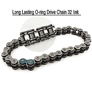 QYMOTO KT196 O-Ring Chain Go Kart Chain 420 RO-32 Link, Sealed Roller Chain for Coleman Powersports 196cc Go Kart Parts