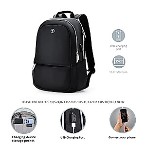 Swissdigital Design Laptop Backpack，15.8 Inch Business Travel Backpack with USB Charging Port For Men and Women,Bookbag for College (Remi)