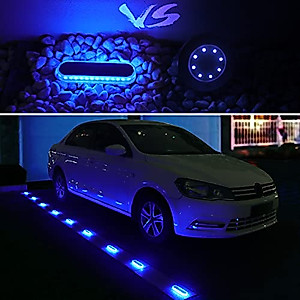 Honalia Solar Dock Lights Marine, 6 Pack Solar Driveway Lights Stick on Dock Lights Solar Powered Waterproof IP68, Blue Solar Lights Outdoor for Driveway Deck Patio Walkway Pathway Backyard.