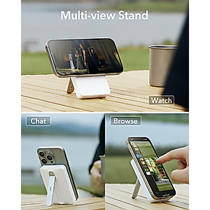 ESR for Kickstand MagSafe Battery Pack,10,000mAh Portable Charger Slim with USB-C Cable,Wireless Magsafe Power Bank for iPhone 15/15 Plus/15 Pro/15 Pro Max/iPhone14/13/12 Serie,White