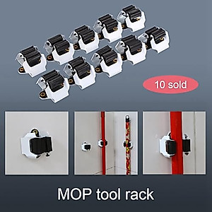 Jwthee 10 Pack Broom and Mop Holder, Broom Holder Wall Mount for Hanging and Organizing Shovel,Rake,Brush,Yard Tools in Kitchen,Laundry Room,Bathroom,House