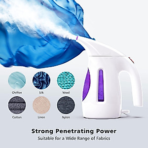 Hilife Steamer for Clothes, Portable Handheld Design, 240ml Big Capacity, 700W, Strong Penetrating Steam, Removes Wrinkle, for Home, Office and Travel (Purple)