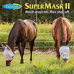 Farnam Home and Garden 100502911 No Ears Fly Mask Yearling for Horse - Color May Vary