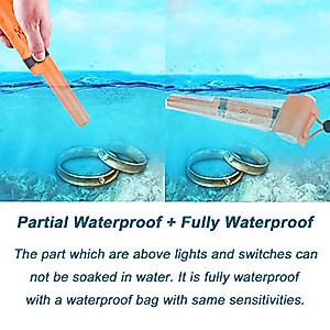 Kuman Pin pointer Water Resistant Metal Detectors with Holster Treasure Hunting Unearthing Tool Accessories Buzzer Vibration Automatic Tuning KW30