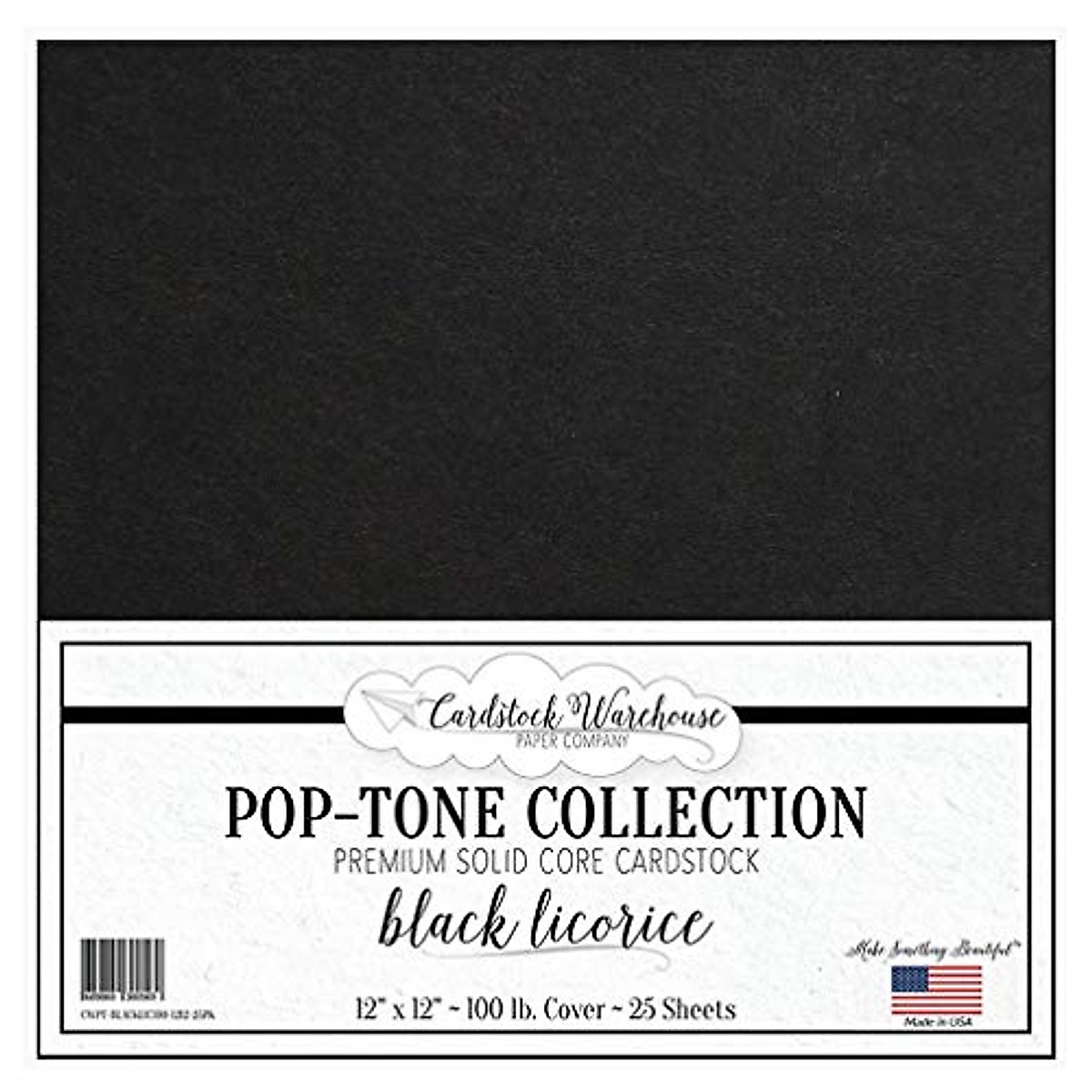 Black Licorice Cardstock Paper - 12 X 12 Inch 100 Lb. Heavyweight Cover - 25 Sheets From Cardstock Warehouse