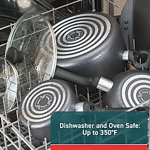 T-fal Initiatives Nonstick Fry Pan Cookware Set, 2-Piece, Black