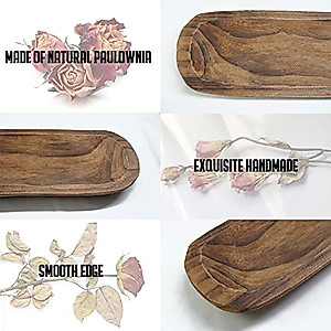 S-SNAIL-OO Wooden Dough Long Bowls Decor, Baguette Bowl Wooden Large Dough Bowl Centerpieces for Home, Rustic Wooden Decorative Bread Fruit Tray (20×6×2'')