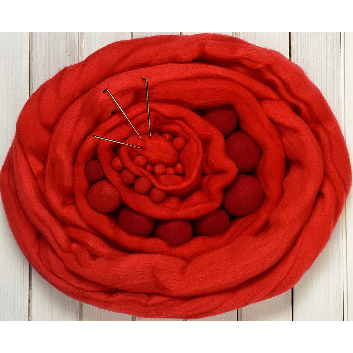 Red Wool Roving, Shep's Wool, Red Roving, Red Spin Wool, Red Felting, Craft Wool, Roving (8 oz)