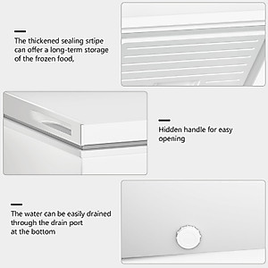R.W.FLAME Chest Freezer 2.8 Cubic Feet, Deep Freezer with Basket Adjustable Temperature, Energy Saving, Top open Door Compact Freezer, White