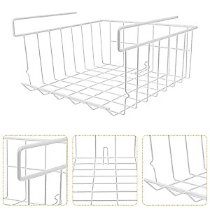 DOITOOL Under Cabinet Shelf Basket Organizer Rack Under Cabinet Drawer Organizer under Cabinet Storage Organizer Self Adhesive under Desk Drawer Desk Accessories Organizer