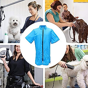 UKCOCO Pet Grooming Smock- Dog Grooming Smock with Full Zipper Anti- Static Pet Grooming Work Clothes Pet Beautician Jacket Smock Dog Cat Groomer Cosmetologist Uniforms for Pet Shop for Men& Women