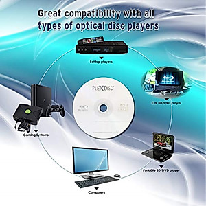 PlexDisc 633-814 25 GB 6X Blu-ray Logo Top Single Layer Recordable Disc BD-R, 50-Disc Spindle