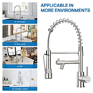 Kitchen Faucets,Craftespirit Kitchen Faucet with Pull Down Sprayer Kitchen Sink Faucet Brushed Nickel Kitchen Faucet with Sprayer