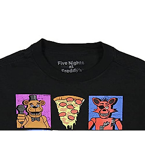 Five Nights at Freddy's Big Boy's Colorful Graphic Tile Grid T-Shirt (Small)