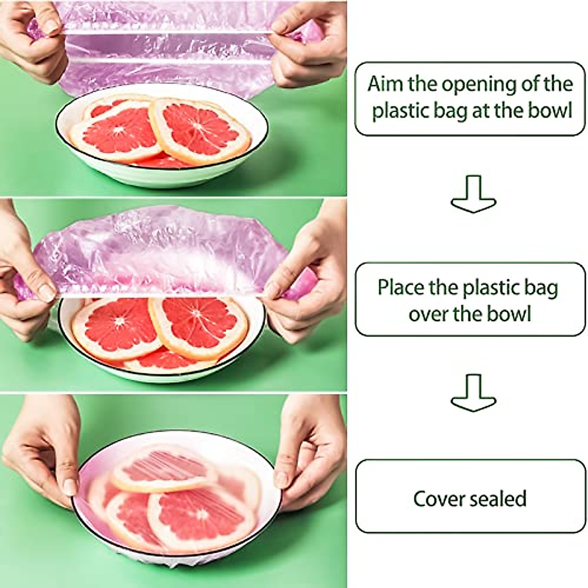 Heatoe 120 Pcs Reusable Colorful Elastic Food Covers, 4.7"/5.9"/8.85"/10.63"Food Storage Covers Plastic Bowl Covers for Home, School, Office, Party, Festival, Picnic