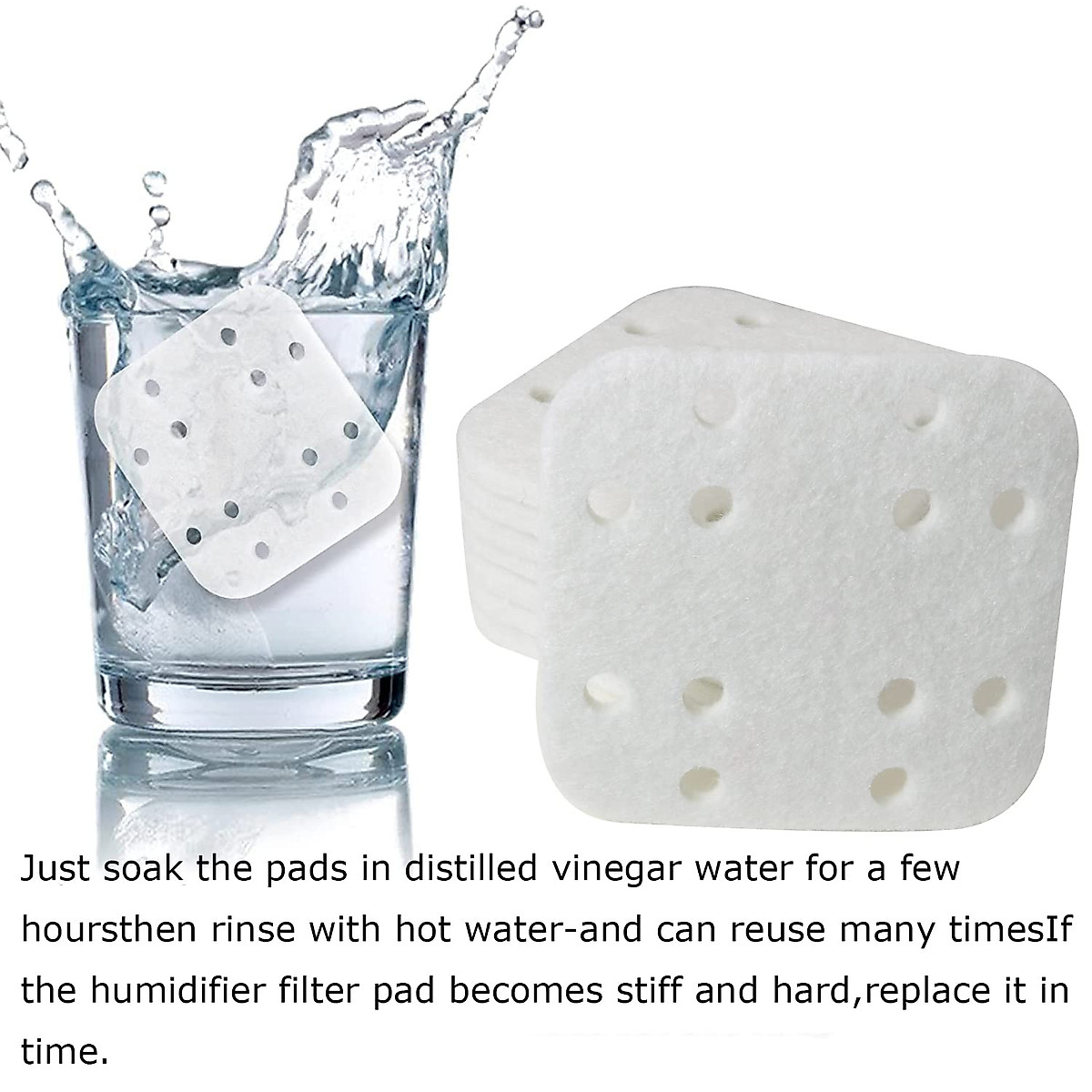 MEETOOT 20pcs Humidifier Descaling Pads for LV600HH, 55x50mm Humidifier Mineral Absorption Pads