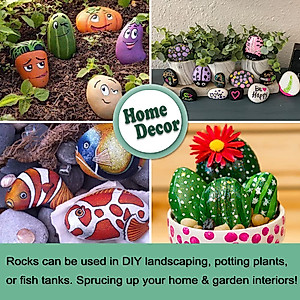 YEAHOME 20PCS Rocks for Painting, 2-3in Natural River Rocks Smooth Unpolished Kindness Stones Kit, Flat Rock for Painting Art & DIY Crafting, School Events, 4th of July Decor, Gift for Kids & Adults