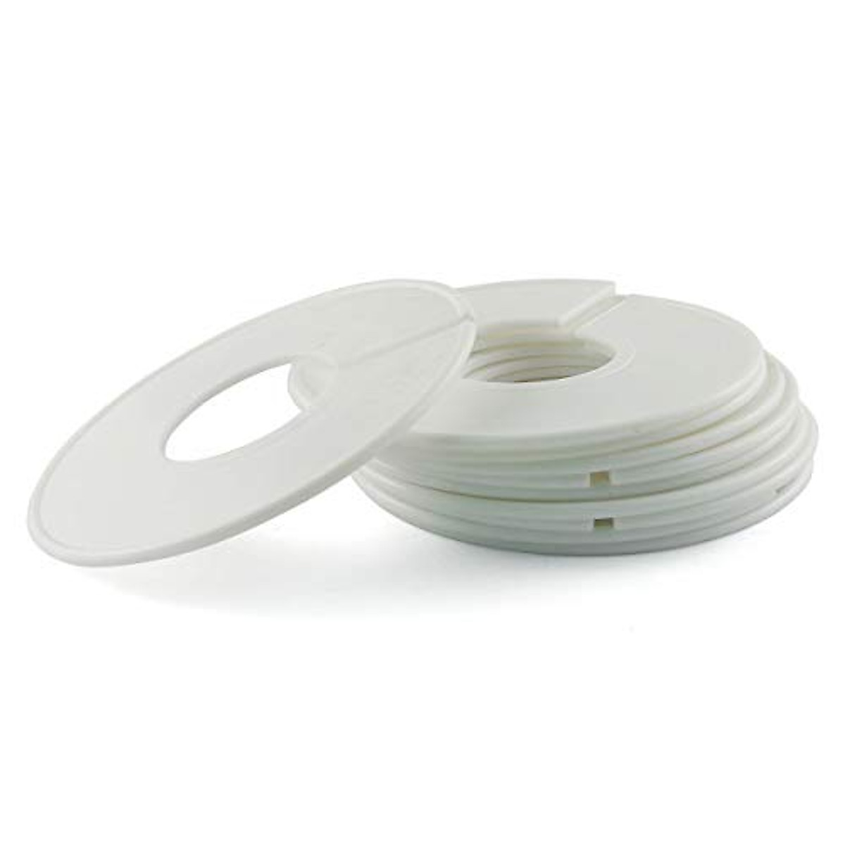 E-outstanding 20 Pcs White Round Clothing Size Closet Rack Dividers Hangers and 1 Bonus Marker Pen