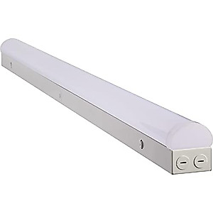 Satco [65/701] (1 Pack) 4' Linear Strip White Finish; (Strip Fixture) CCT Selector in Multiple Color Temperatures (3500K/4000K/5000K) for use at Home, Office, Buildings, Constructions, Hotels