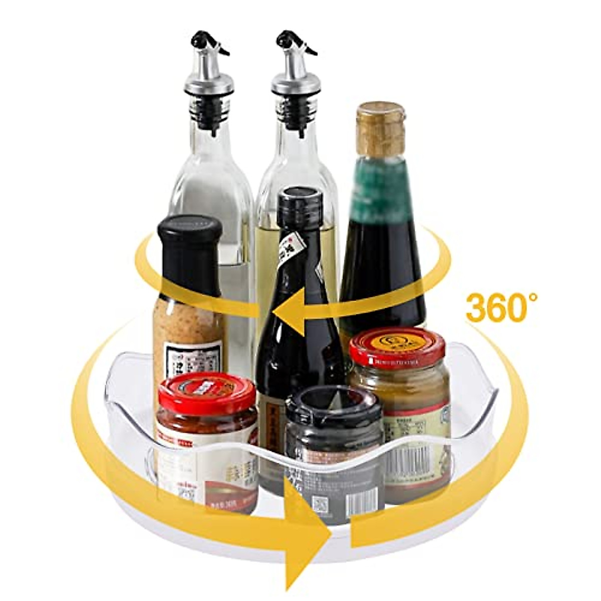 2Pack Lazy Organizer(9In+11In), Lazy Rotating Makeup Organizer, Cosmetic Display Cases, Perfume Organizer, Lazy Turntable for Cabinet, Spice Rack, Bathroom Organizer, Desk Organizers-Milky White