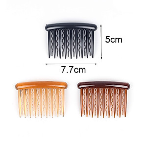 WBCBEC 18 Pieces Plastic Teeth Hair Combs Tortoise Side Comb Hair Accessories for Fine Hair