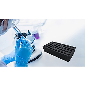 Polar Whale Test Tube Organizer Black Foam Storage Rack Stand Transport Holds 50 Tubes Fits up to 17mm Diameter Tubes