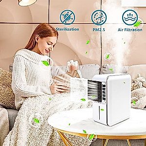 Hoomace 3 In 1 Small Humidifier Dehumidifier Combo With Air Filtration, Humidifiers Dehumidifier For Home Bedroom With Drain Hose Temperature Display,4 Modes,7 Color LED Lights,Timer Set