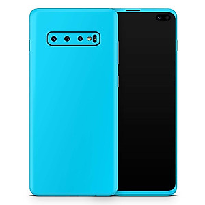 DesignSkinz Solid Turquoise Blue Protective Vinyl Decal Wrap Skin Cover Compatible with The Samsung Galaxy S20 (Screen Trim & Back Glass Skin)
