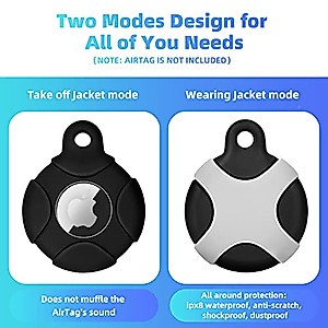 AirTag Holder, Waterproof Airtag Keychain 2 Pack, All-Around Protective Air Tag Case for Dog Cat Collar, Kids, Pets