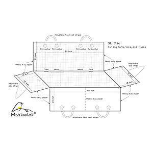 Meadowlark XL Premium Hammock Dog Car Seat Cover Back Seat, Dog Cover Car Seat Protector, Non-Slip, Dog Stuff, Anti Shock, Water Repellant, Pet Car Seat Cover for Dogs w/Seat Belt & 2 Headrest Covers