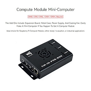 waveshare Mini-Computer Add-ons Based on Raspberry Pi Compute Module CM4S / CM3 / CM3L / CM3+ / CM3+L Comes with PoE Expansion Board