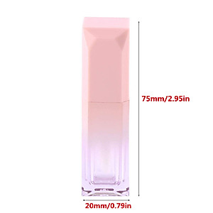 Healthcom 10Pcs 5ml Gradient Pink Empty Lip Gloss Tubes Plastic Mini Refillable Lip Balm Lipstick Bottle Lip Glaze Tube with Wand Travel Pipe Vials DIY Beauty Makeup Cosmetic Container Jar Pot Lip Oil