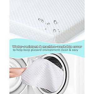Forias Pack and Play Mattress, Portable Pack n Play Mattress, Memory Foam Playard Mattress Pad for Graco Pack n Play with Waterproof Washable Cover 38X26X3