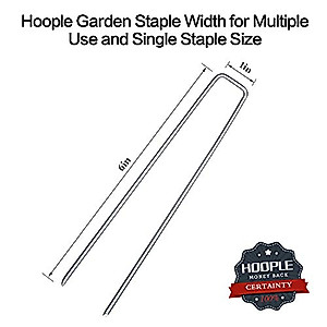 HOOPLE 100 PC 6'' 11 Gauge Heavy Duty U-Shaped Securing Garden Stakes Pins - Sod Fence Landscape Staples for Anchoring Weed Barrier and Landscape Fabric, Premium Ground Stakes(100)