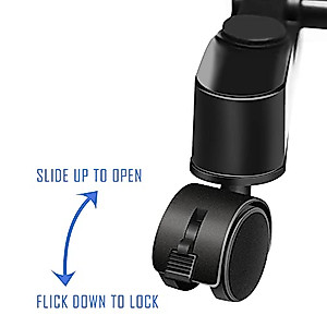 hombani Garment Rack on Wheels with Brakes and Wing Hooks, Industrial Style Rolling Clothing Organizer for Hanging Clothes, Extendable - Black