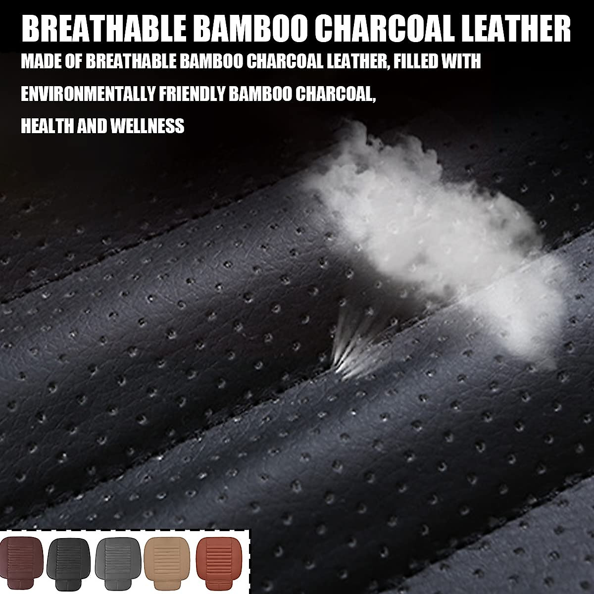 zipelo 2 Pack Car Seat Covers for Front Seats, Breathable Leather Cushion Protector, Anti-Slip Driver Seat Padded with Storage Pockets, Auto Interior Decoration for Most Vehicles (Black)