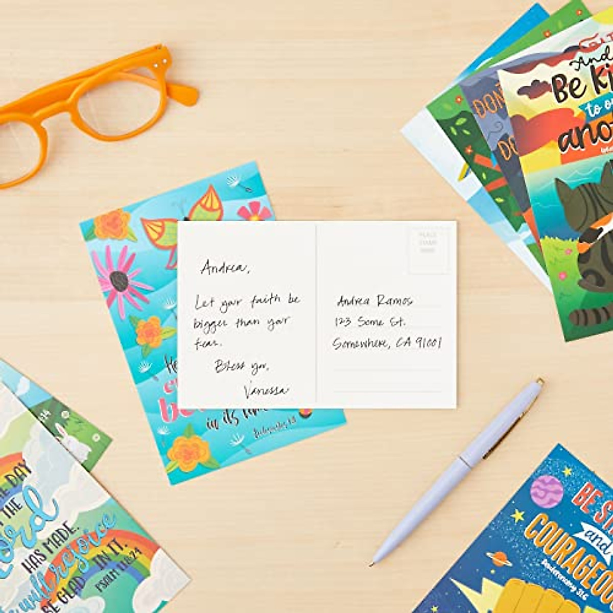 Faithful Finds Motivational and Inspirational Religious Postcards (4 x 6 In, 40 Count)