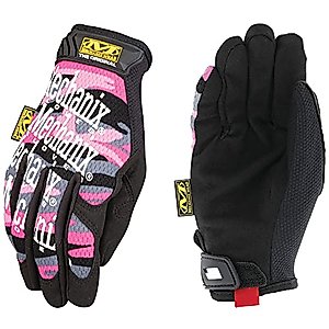 Mechanix Wear: The Original Women’s Pink Work Gloves with Secure Fit, Flexible Grip for Multi-Purpose Use, Durable Touchscreen Tactical Gloves for Women (Pink Camouflage, Women's Medium)