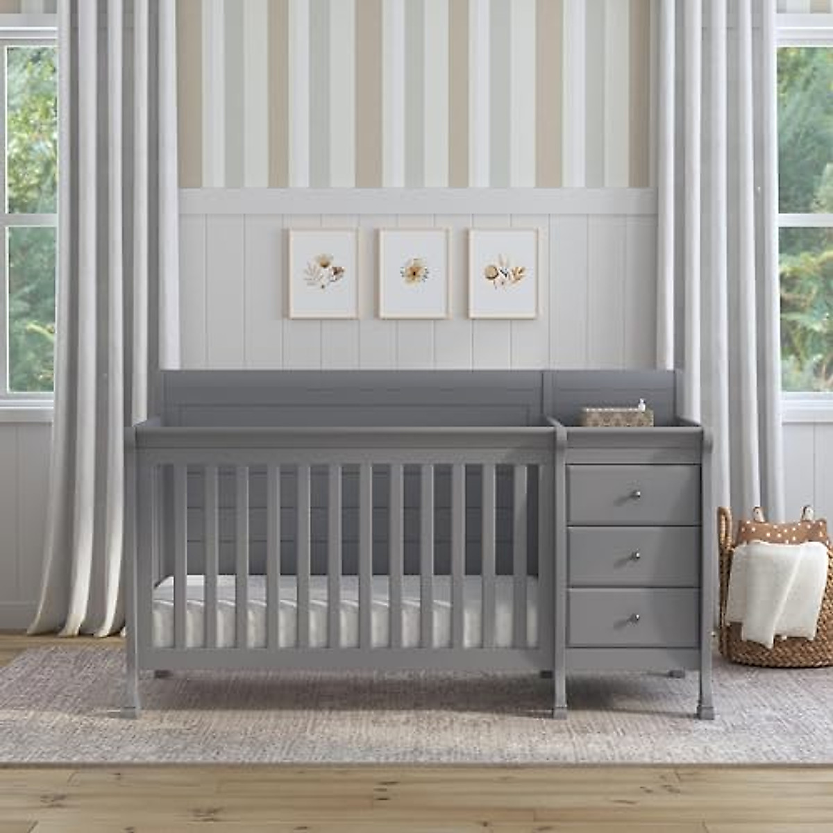 DaVinci Kalani 4-in-1 Convertibe Crib and Changer Combo in Gray