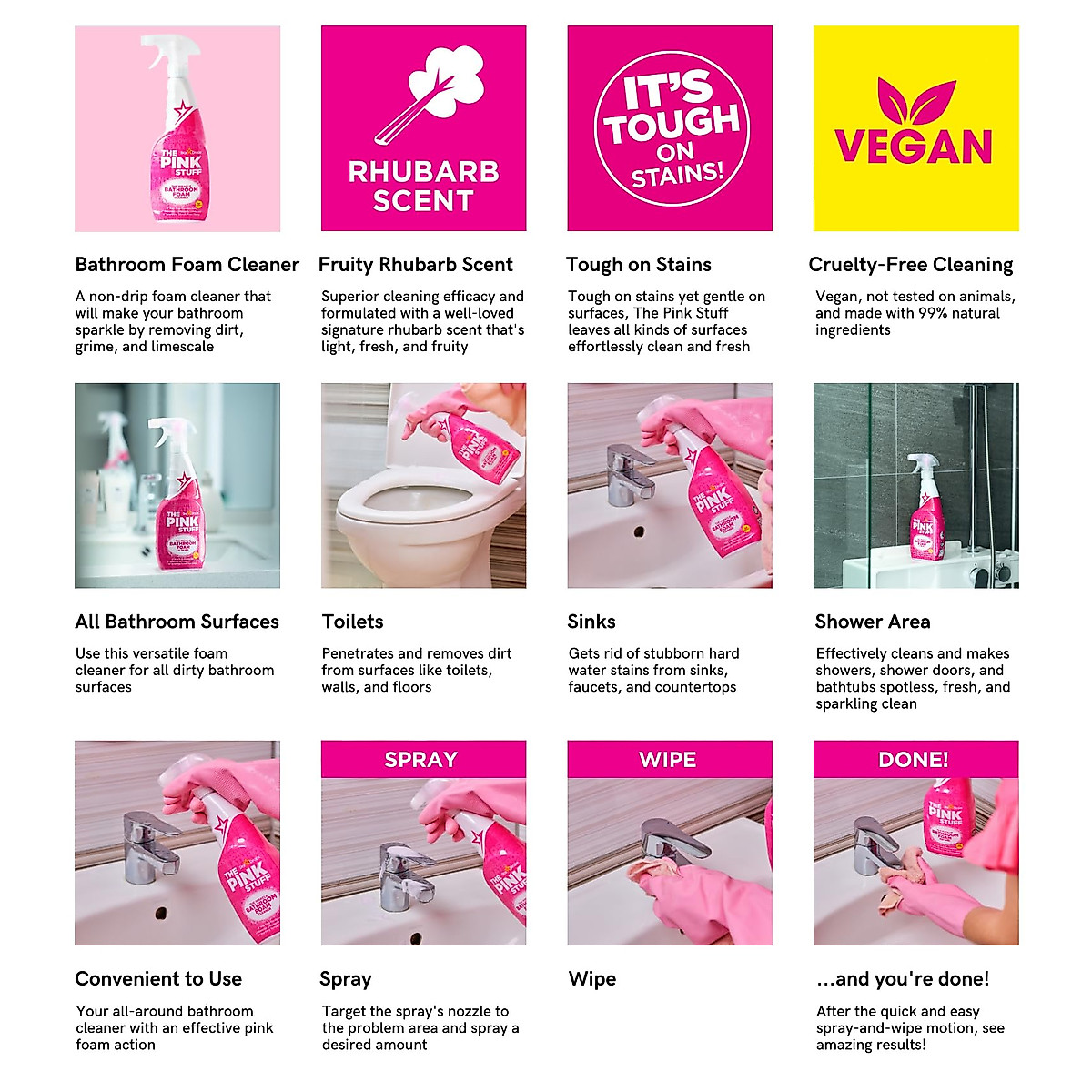 Stardrops - The Pink Stuff - Miracle Bathroom Foam Cleaner 750ml
