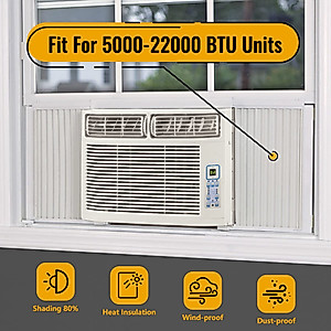 LBG Products Window AC Insulating Side Panel Kit Fits for Window Air Conditioner Units Replacement Screen,17" H x 10" W, 2 Pack,White