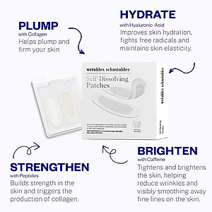 Wrinkles Schminkles Self-Dissolving Microdart Patch for Face - Target & Reduce Wrinkles, Ultimate Facial Hydration and Rejuvenation (4 pairs)