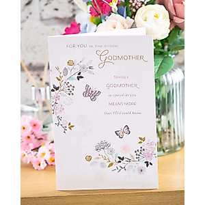 UK Greetings ‎ Godmother Birthday Card - Birthday Card for Her - Flowers and Butterflies Design